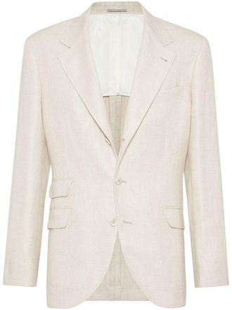 Brunello Cucinelli blazer en serge &agrave; simple boutonnage - Tons neutres