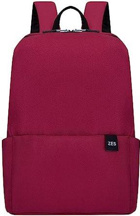 Generic 2025 - Sac &agrave; dos d&eacute;tudiant tendance - Couleur unie - L&eacute;ger et confortable - Bandouli&egrave;re de voyage en plein air - Grande capacit&eacute; - Pour femme, Rouge, 