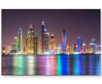 Paul Sinus Art Leinwandbilder | Bilder Leinwand 120x80cm Dubai bei Nacht
