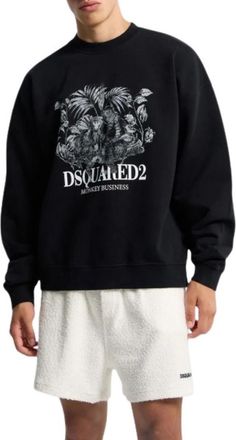 Dsquared2 Homme, Sweatshirts et sweats &agrave; capuche, Noir, Taille: S Felpa