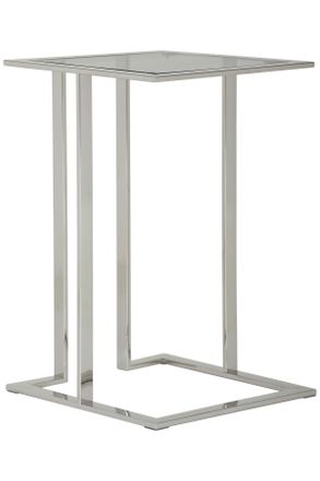 Xora Beistelltisch, Klar, Silber, Metall, Glas, quadratisch, eckig, 40x60x40 cm, Wohnzimmer, Wohnzimmertische, Beistelltische, Beistelltische Metall