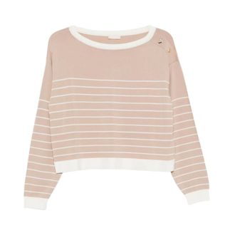 Liu Jo Gestreifter Pullover - - Knitwear - Damen - Beige - L