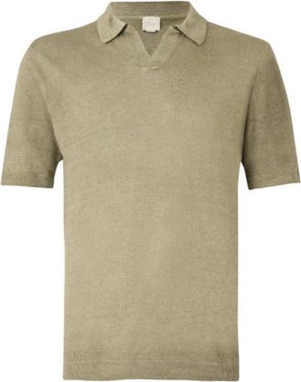 120% Lino Homme, Tops, Vert, Taille: XL Polo en lin