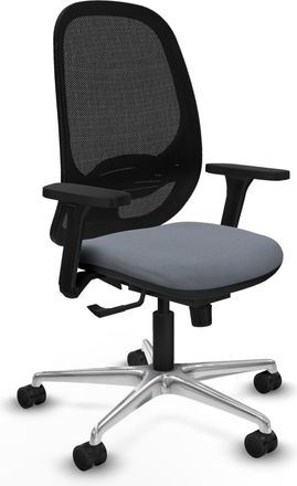 Piqueras y Crespo B&uuml;rostuhl, zylindrisch, Grau, mit 3D-Armlehnen, h&ouml;henverstellbare Lendenwirbelst&uuml;tze, ausgestattet mit 3 Positionen und Schneideschaum, mit 65 mm Nylo