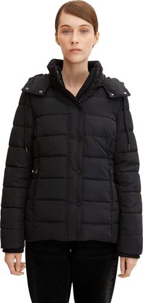 Tom Tailor Damen Winterjacke mit Kapuze 1032480, 14482 - Deep Black, 3XL