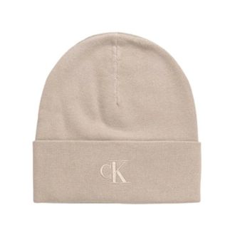Calvin Klein Homme, Accessoires, Beige, Taille: ONE Size Bonnet Logo Signature