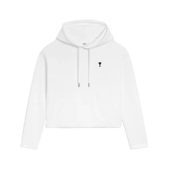 Ami Femme, Sweatshirts et sweats &agrave; capuche, Blanc, Taille: 36 FR Ami de Coeur Cropped Sweat &agrave; capuche
