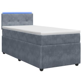 vidaXL Letto Box Spring Con Materasso Grigio Scuro 90 X 200 Cm Velluto Vidaxl