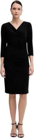 Joseph Ribkoff Femme, Robes, Noir, Taille: 38 FR Robe mi-longue drap&eacute;e &agrave; encolure en V