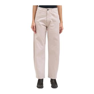 White Sand Femme, Pantalons, Beige, Taille: 42 FR Pantalon Large en Twill de Coton