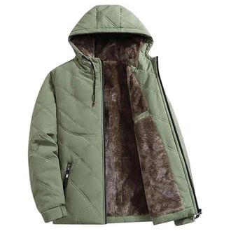 Generic Parkas à capuche zippé pour homme avec doublure en polaire thermique épaisse et décontractée, EN8, XXL