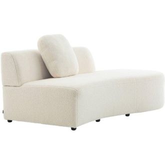 Sweeek Organisches 2-3-Sitzer-Sofa mit Boucl&eacute;-Bezug und einer kleinen Recamiere