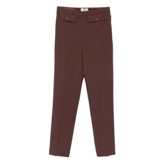 Elisabetta Franchi Femme, Pantalons, Brun, Taille: 38 FR Pantalon Café EA3 Style