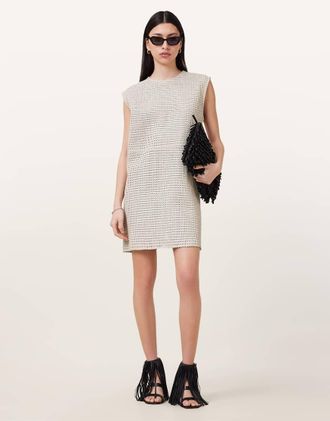 AllSaints Nessa Lea - Robe - Blanc cass&eacute;
