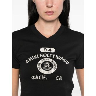 Amiri V-Neck Logo Print T-Shirt - Black