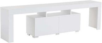 Hanah Home Elegant TV Stand, Natural White, 180 x 50 x 31.3 cm | 100% Melamine Coated Particle Board, 18 mm Thickness | Stylish & Functional for Modern Living Ro