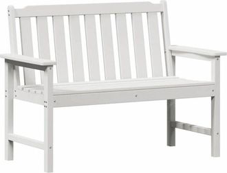 vidaXL Gartenbank mit Kissen Wei&szlig; 120 x 59 x 88cm Plastik Vidaxl