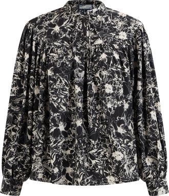 Dreimaster Dreimaster Langarmbluse Damen Schwarz Mehrfarbig