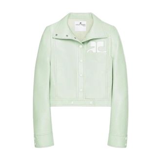 Courr&egrave;ges Femme, Vestes, Vert, Taille: 38 FR Reedition Vinyl Jacket