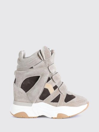 Isabel Marant Baskets compens&eacute;es montantes Balskee en cuir velours