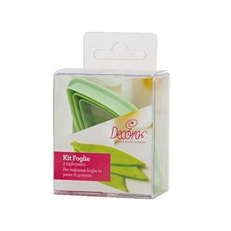 Decora 0803027 AUSSTECHER-Set LÄNGLICHES Blatt 3-TLG, Plastic, Grün