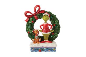 Enesco The Grinch by Jim Shore Grinch und Max Light-Up Wreath Figurine