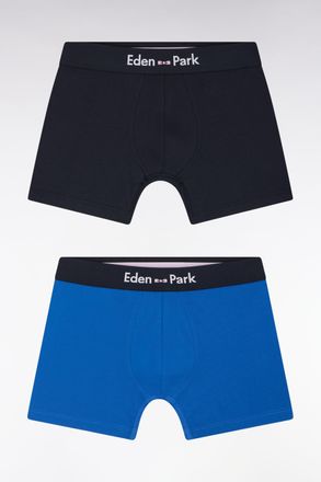 Eden Park Lot De Deux Boxers En Jersey De Coton Stretch Marine Et Bleu