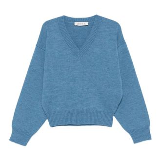 R&oacute;he Femme, Pulls, Bleu, Taille: 36 FR Pull V-Neck Tricot&eacute; Compact