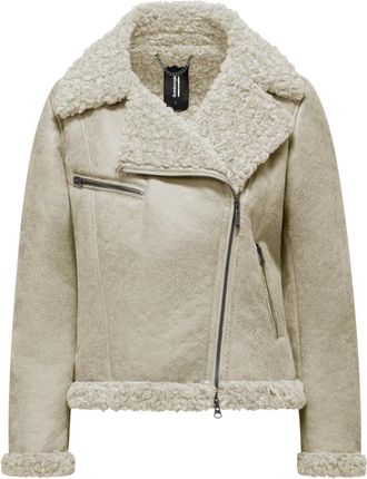 Bomboogie Femme, Vestes, Beige, Taille: 44 FR Veste effet peau lain&eacute;e Metz avec fourrure