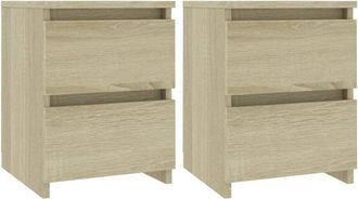 Nova fimei Tables de chevet 2 pcs Chêne sonoma 30 x 30 x 40 cm Aggloméré