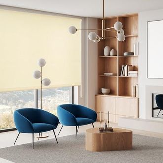 Blindecor Ara | Rollo lichtdurchlässig, glatt, Sand, 140 x 175 cm (Breite x Höhe) | Stoffgröße 137 x 170 cm | Fensterrollo