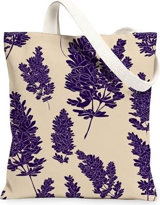 Generic Sacs fourre-tout en toile violette, motif floral, sacs d&eacute;picerie, sacs d&eacute;picerie r&eacute;utilisables, l&eacute;gers et lavables pour les voyages, violet, 13x15 Inc