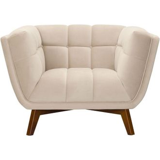 Rendez-Vous D&eacute;co Fauteuil en velours beige - MONA