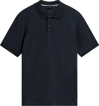 Ted Baker Redman Regular Strukturiertes Marineblaues Polohemd