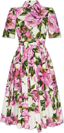 Dolce & Gabbana Femme, Robes, Multicolore, Taille: 40 FR Robe chemise mi-longue en coton