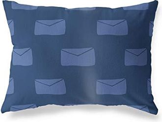 Bonamaison Le Jardin du Lin Kissen Zierkissenbezug Blau Kissenbezug, Weich Bequem, F&uuml;r Zuhause Autos B&uuml;ro Sofa Wohnzimmer Couch Schlafzimmer Dekor, 35x50 Cm - En