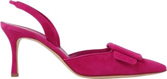 Manolo Blahnik Femme, Chaussures, Violet, Taille: 35 EU Escarpins ouverts en daim