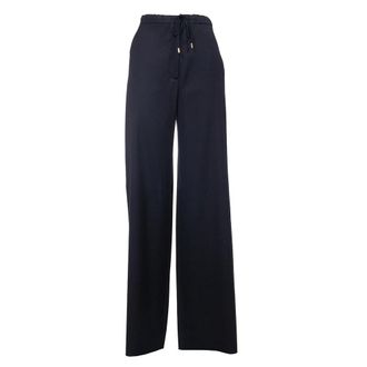 Max Mara Hose mit hohem Bund und Kordelzug - - Trousers - Damen - Blau - XS