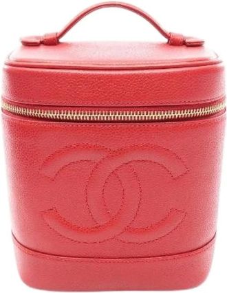 Chanel Sac &agrave; main pr&eacute;-poss&eacute;d&eacute; Coco Mark en cuir grain&eacute; - Femme - Pre-owned - Rouge - Taille: ONE Size