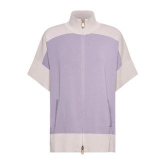 Elena Miro Kurz&auml;rmliger Cardigan mit Viskosemischung - - Knitwear - Damen - Lila - XS