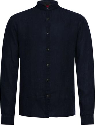 HUGO BOSS Homme, Chemises, Bleu, Taille: S Linen Shirt