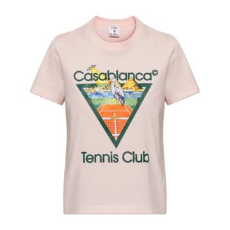 Casablanca Femme, Tops, Rose, Taille: 42 FR T-shirt Icon Tennis Club