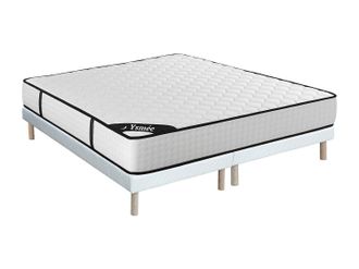 Vente-Unique Bett-Set 180 x 200 cm, Polsterbett + Matratze 7-Zonen-Taschenfederkern & Memory-Schaum, H&ouml;he 22 cm - LUREAN von YSM&Eacute;E