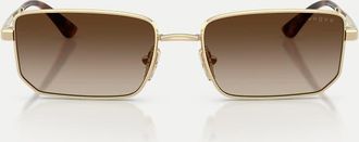 Vogue Lunettes de soleil irr&eacute;guli&egrave;res avec verres marron - Dor&eacute; p&acirc;le