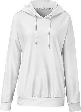 Generic Sweat à capuche léger pour femme - Grande taille - Sweat à capuche surdimensionné pour femme - Vêtements de sport - Veste de sport unie - Pull - Blous