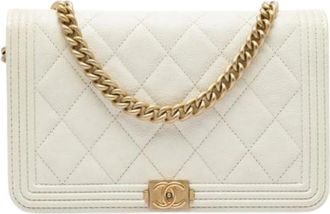 Chanel Portefeuille sur cha&icirc;ne Pre-owned - Femme - Pre-owned - Beige - Taille: ONE Size