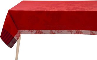 Le Jacquard Fran&ccedil;ais 29026 Tischdecke Souveraine Carmin 120x120 cm Leinen