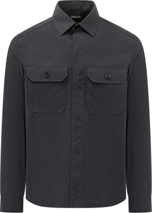 Ermenegildo Zegna Homme, Chemises, Noir, Taille: 2XL Chemise-Veste Premium Cttn