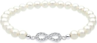 Elli Armband Damen Infinity Perle mit Kristalle in 925 Sterling Silber