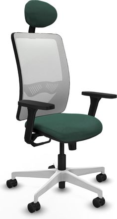 Piqueras y Crespo Isomalla Stuhl Zulema mit 3D-Armlehnen, h&ouml;henverstellbarer Lendenwirbelst&uuml;tze und festem Kopfteil, ausgestattet mit Sincro 3 Positionen und Schneidesc